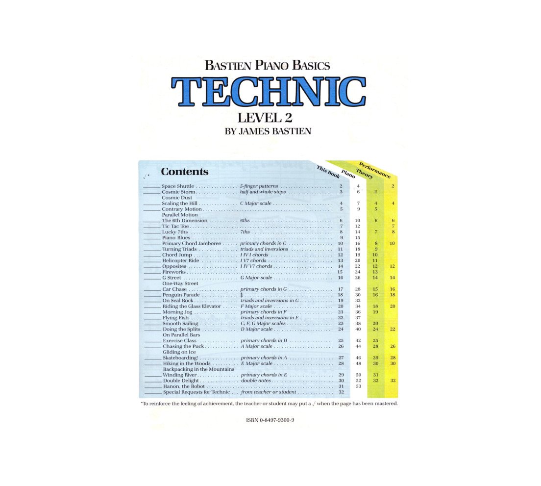 Buy Technic Level 2 Bastien Piano Basics